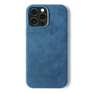 alma alcantara phone case for iphone 13 series (13 pro, navy blue)