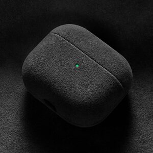 Luxury Alcantara AirPods Case. Premium Italian Imported Material. Fully Wrapped Inside & Outside. 360 Protection. (AirPods 3rd Generation, Black)