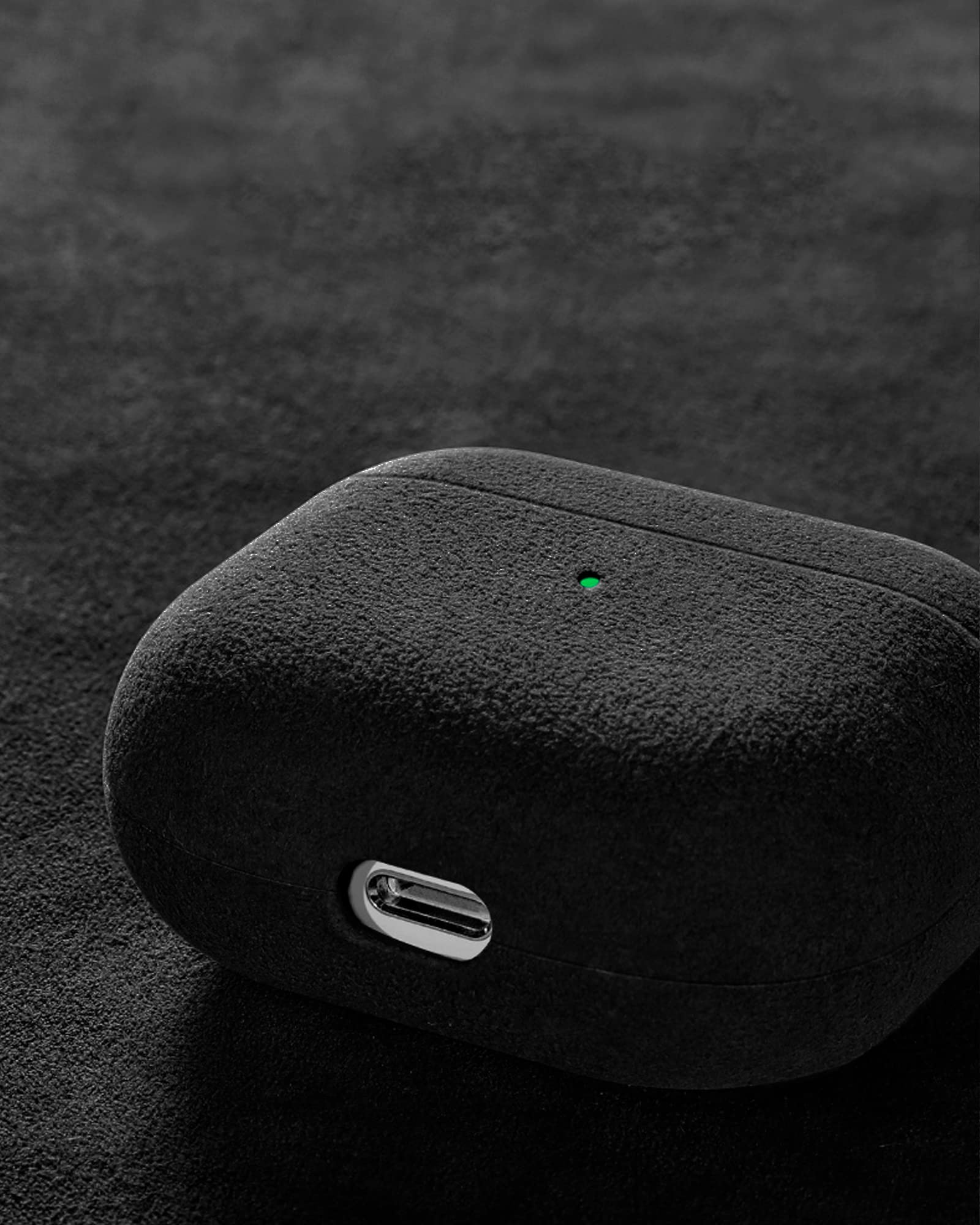 Luxury Alcantara AirPods Case. Premium Italian Imported Material. Fully Wrapped Inside & Outside. 360 Protection. (AirPods 3rd Generation, Black)