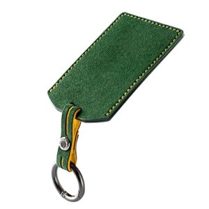 alfanxi key card holder case alcantara material key protector cover car accessories including key chain compatible with tesla model 3 model y (green-a06)