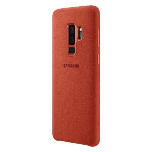 samsung alcantara fabric qi charging compatible case cover for galaxy s9 - red,ef-xg965aregww