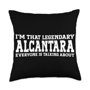 alcantara gift family tee last name birthday gift surname funny team family last name alcantara throw pillow, 18x18, multicolor