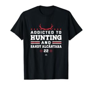 deer hunting and sandy alcantara miami mlbpa t-shirt