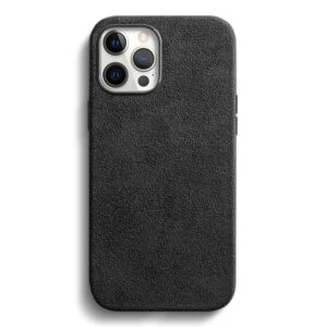 komodoty saguaro case. luxury alcantara iphone 12 series cases. premium italian imported material. fully wrapped four side protection. (black, iphone 12 pro max)