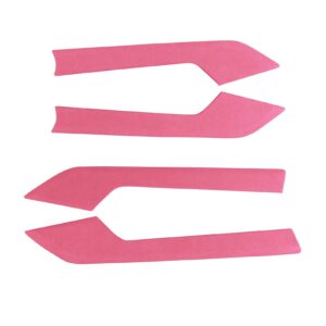 toworldit 4pcs/set alcantara + abs material inner door handle cover trim sticker compatible with audi a4l 2017-2021 (pink)