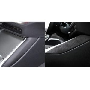 Toworldit 2pcs/Set Alcantara + ABS Gear Box Panel Cover Side Trim Sticker Compatible with BMW 3 Series G20 G28 2020-2023 (Black Gray)