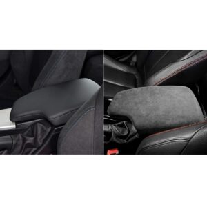 Toworldit Alcantara + ABS Central Control Armrest Box Cover Trim Sticker Compatible with BMW F31 F30 F36 F32 F34 3GT 3 4 Series 2013-2019 (Black Gray)