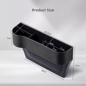 Alfanxi Car Seat Gap Filler Organizer Universal Fit Alcantara Material Gap Storage Box for Driver Side (3ColorD)