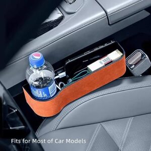 Alfanxi Car Seat Gap Filler Organizer Universal Fit Alcantara Material Gap Storage Box for Driver Side (3ColorD)