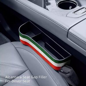 Alfanxi Car Seat Gap Filler Organizer Universal Fit Alcantara Material Gap Storage Box for Driver Side (3ColorD)