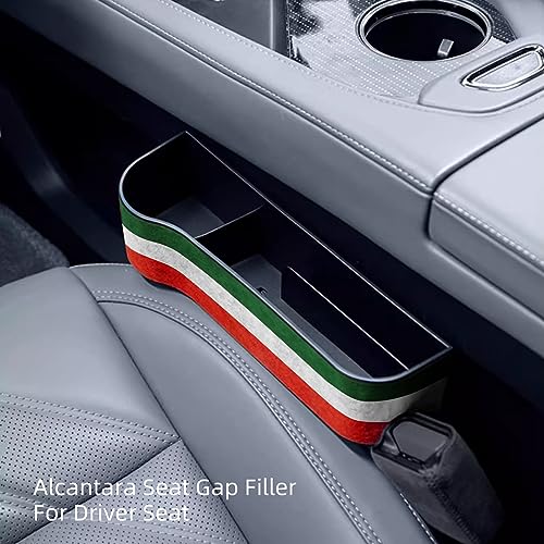 Alfanxi Car Seat Gap Filler Organizer Universal Fit Alcantara Material Gap Storage Box for Driver Side (3ColorD)