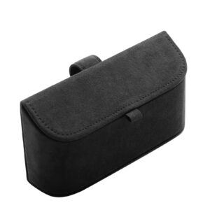 david hope glasses holder for car sun visor, italy alcantara sunglasses clip storage case, apply to all car models (black)