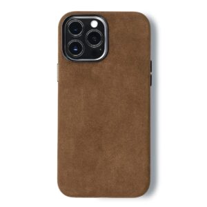 alma alcantara phone case for iphone 13 series (13 pro max, brown)