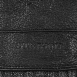 Stetson Deer Cashmere Leather Gloves Men black 10