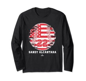 vintage baseball flag sandy alcantara miami mlbpa long sleeve t-shirt