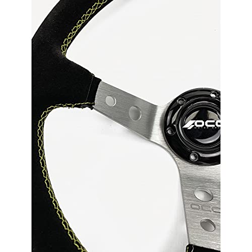 OCC Motorsport Offset Steering Wheel Track Model Alcantara Silver ARMS - 90 MM Full Dish Wheel - 350MM (14 INCH)