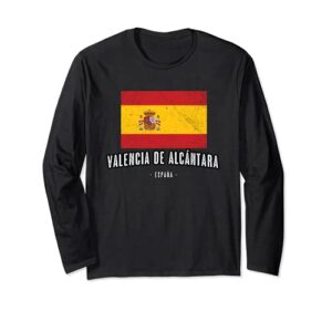 valencia de alcántara spain | es flag, city - bandera ropa - long sleeve t-shirt