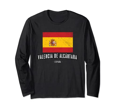 Valencia de Alcántara Spain | ES Flag, City - Bandera Ropa - Long Sleeve T-Shirt