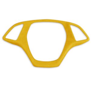 toworldit interior accessories alcantara + abs steering wheel trim decoration cover compatible with chevrolet corvette c7 2014-2019 (yellow)