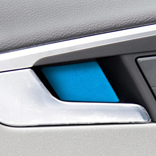 Toworldit 4pcs/Set Alcantara + ABS Material Inner Door Handle Bowl Trim Cover Sticker Compatible with Audi A4L 2017-2021 (Blue)