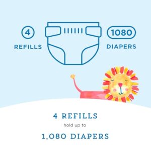 Amazon Brand - Mama Bear Blossoms Scented Diaper Pail Refills for Diaper Genie Pails, 1080 Count (4 Packs of 270 Count)