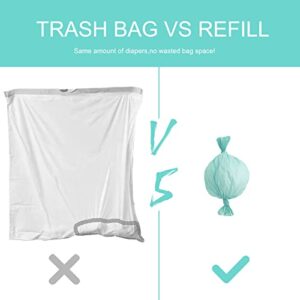 Diaper Pail Liner Refills Bags Compatible with Janibell Akord 330 Series Adult Diaper System, Green, Lightly Scented, 6 Count