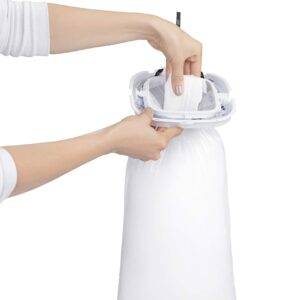 PurePail Hang It Diaper Disposal System – White – Odor Control for On-the-Go – Hang from Anywhere – Perfect for Car & Grandparents – Includes 1 Hang It + 5 Lavender Scented Refill Bags + 1 Travel Case