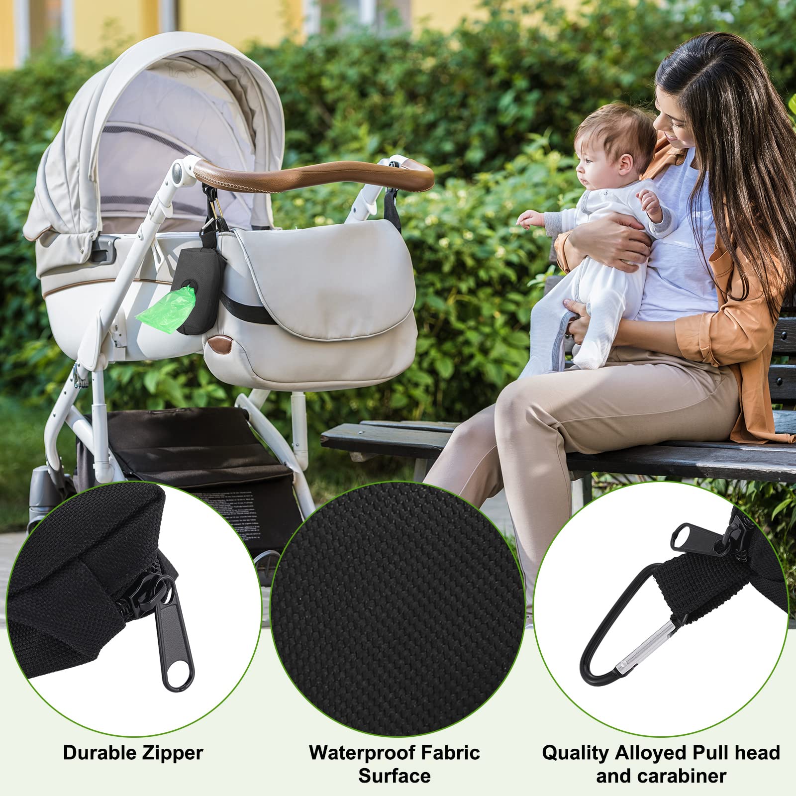 3 Pack Diaper Bag Dispenser Set Diaper Trash Bag Dispenser with 135 Counts Baby Diaper Disposal Bags Diaper Trash Bags with Hook for Newborn, Helpful Baby Item, Baby Gift