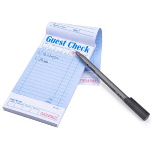 ESSENTIAL Guest Check Books 3.5" x 6.75", 500 Sheets Server Note Pads and Waitress Order Books with Bottom Receipt (10 Books)