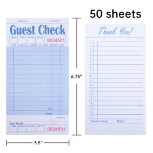 ESSENTIAL Guest Check Books 3.5" x 6.75", 500 Sheets Server Note Pads and Waitress Order Books with Bottom Receipt (10 Books)