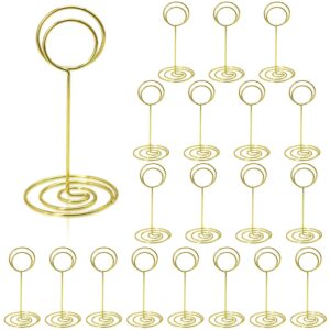 ronteda table number holders 20packs - 3.35 inch table number stands place card holder for wedding party graduation reception restaurant home photo picture office memo (gold, 3.35")