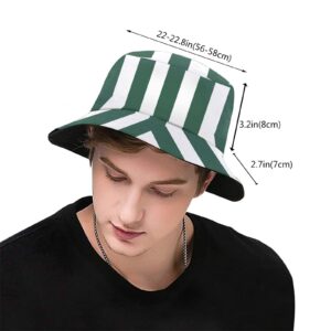 Staremeplz Green Stripes Uncle Hat Fisherman's Hat Cute Uncle Hat-Bucket Hat Unisex Sun Protectio(, Black