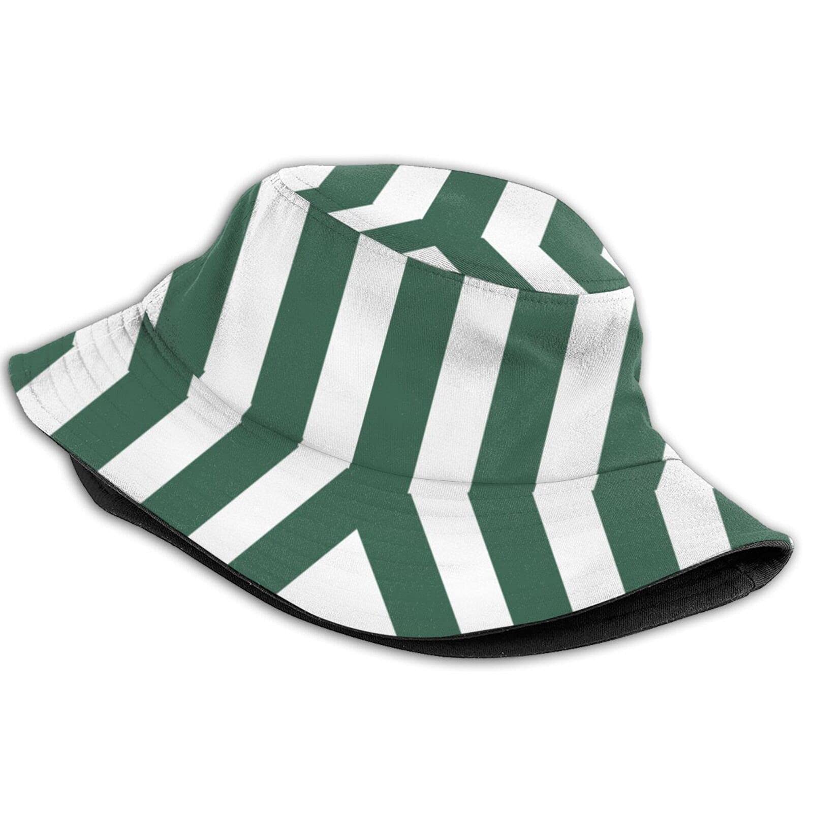 Staremeplz Green Stripes Uncle Hat Fisherman's Hat Cute Uncle Hat-Bucket Hat Unisex Sun Protectio(, Black