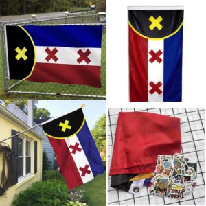 GTOTd Countries Flag 3x5 FT（with Game Vinyl Stickers 100pcs）Dream Game Gifts Merch Party Supplies for Room Decor Small Countries Double Stitched Polyester Flag with Black Head and 2 Gronments