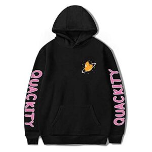 quackity merch quackity habibi duck men's/women's uniform hoodie jacket-crew neck sweatshirt (black3,xxl,)