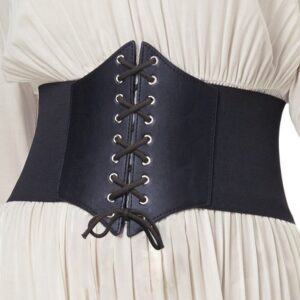 GRACE KARIN Victorian Steampunk Sexy Underbust Waist Belt Corset(2XL,Black)