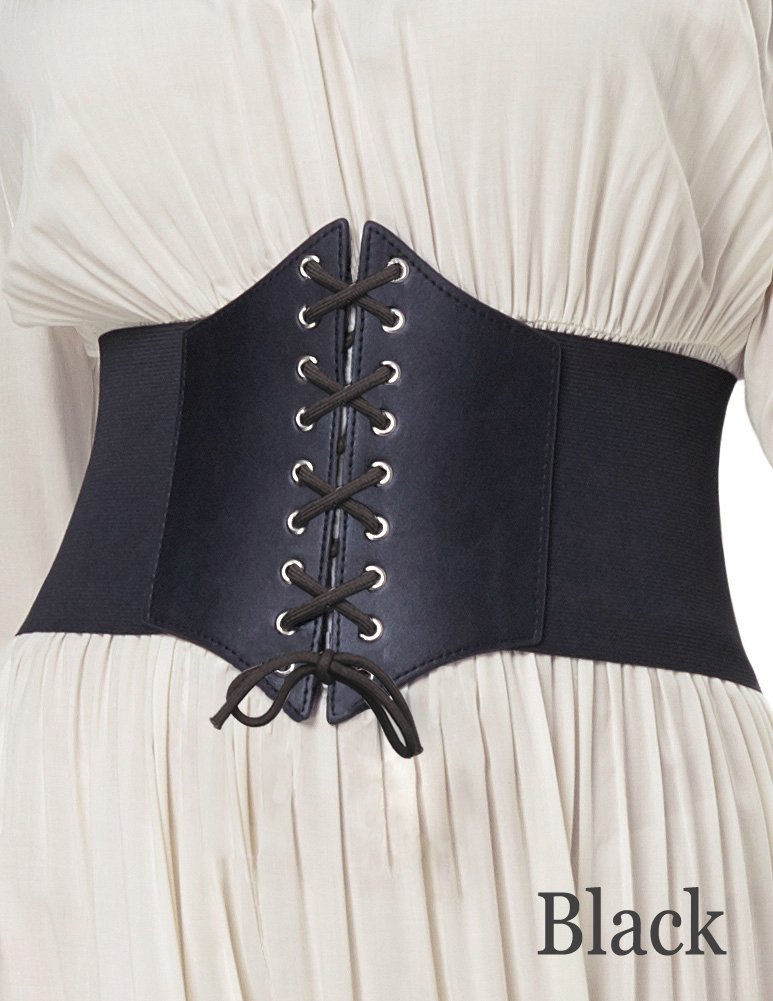 GRACE KARIN Victorian Steampunk Sexy Underbust Waist Belt Corset(2XL,Black)