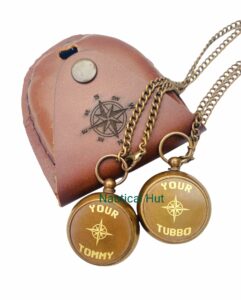 nautical hut your tommy your tubbo brass locket nautical pocket compass with leather carry