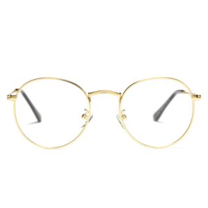 Pro Acme Classic Round Metal Clear Lens Glasses Frame Unisex Circle Eyeglasses (Gold)