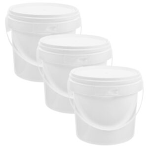 white plastic bucket 3pcs storage bucket white with cover 3pc pp 0.26 gallon buckets with lid