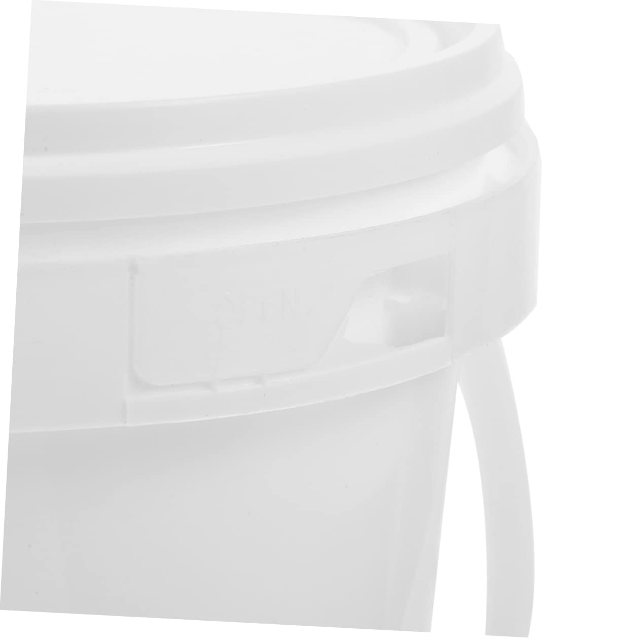 White Plastic Bucket 3pcs Storage Bucket White with Cover 3pc Pp 0.26 Gallon Buckets with Lid