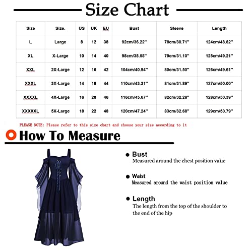 Tuianres Medieval Dress for Women with Corset, Plus Size Bell Sleeve Renaissance Dresses Irish Ball Gown Halloween Costumes Daily Deals of The Day Prime