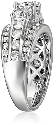 La4ve Diamonds 2.00 Carat Diamond, Channel and Prong Set 10K White Gold 3-Stone Miracle Diamond Wedding Ring (I-J, I2-I3) Real Diamond Rings For Women | Gift Box Included (Size-7)