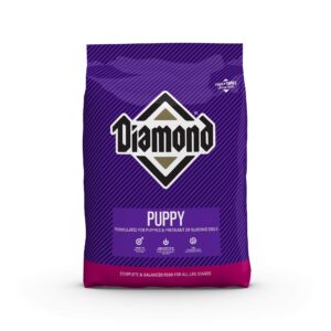 diamond premium recipe complete and balanced dry dog food for growing puppies, 40lb