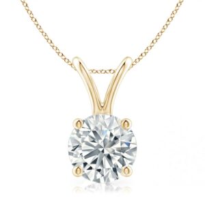 the diamond deal .25ct (1/4cttw) carat round brilliant solitaire lab-grown diamond solitaire pendant necklace for women girls infants in 14k yellow gold with 18" gold chain