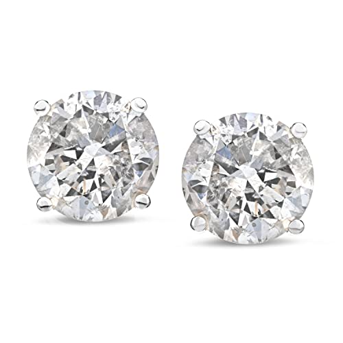 Amazon Essentials Certified 14k White Gold Diamond with Screw Back and Post Stud Earrings (0.5 cttw, J-K Color, I1-I2 Clarity) (previously Amazon Collection)