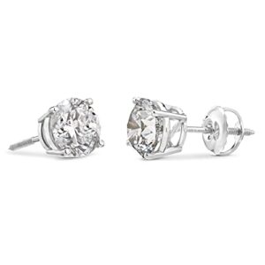 Amazon Essentials Certified 14k White Gold Diamond with Screw Back and Post Stud Earrings (0.5 cttw, J-K Color, I1-I2 Clarity) (previously Amazon Collection)