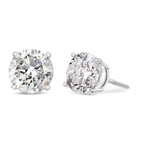 Amazon Essentials Certified 14k White Gold Diamond with Screw Back and Post Stud Earrings (0.5 cttw, J-K Color, I1-I2 Clarity) (previously Amazon Collection)