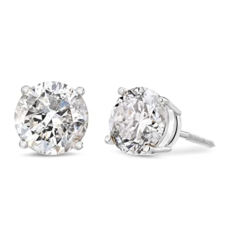 Amazon Essentials Certified 14k White Gold Diamond with Screw Back and Post Stud Earrings (0.5 cttw, J-K Color, I1-I2 Clarity) (previously Amazon Collection)