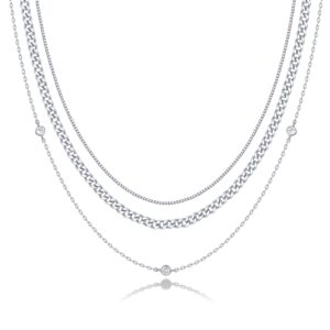 pavoi 21c-n03 layering necklace (diamond station, white plated)